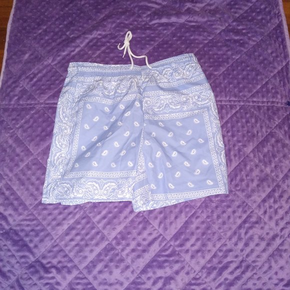 SHEIN | Shorts | Shein Periwinkle Blue Bandana Patterned Shorts Small ...